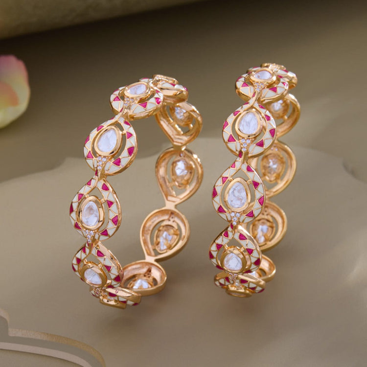 Regal Kundan Bangles Set | Discover New Kundan Bangles Designs