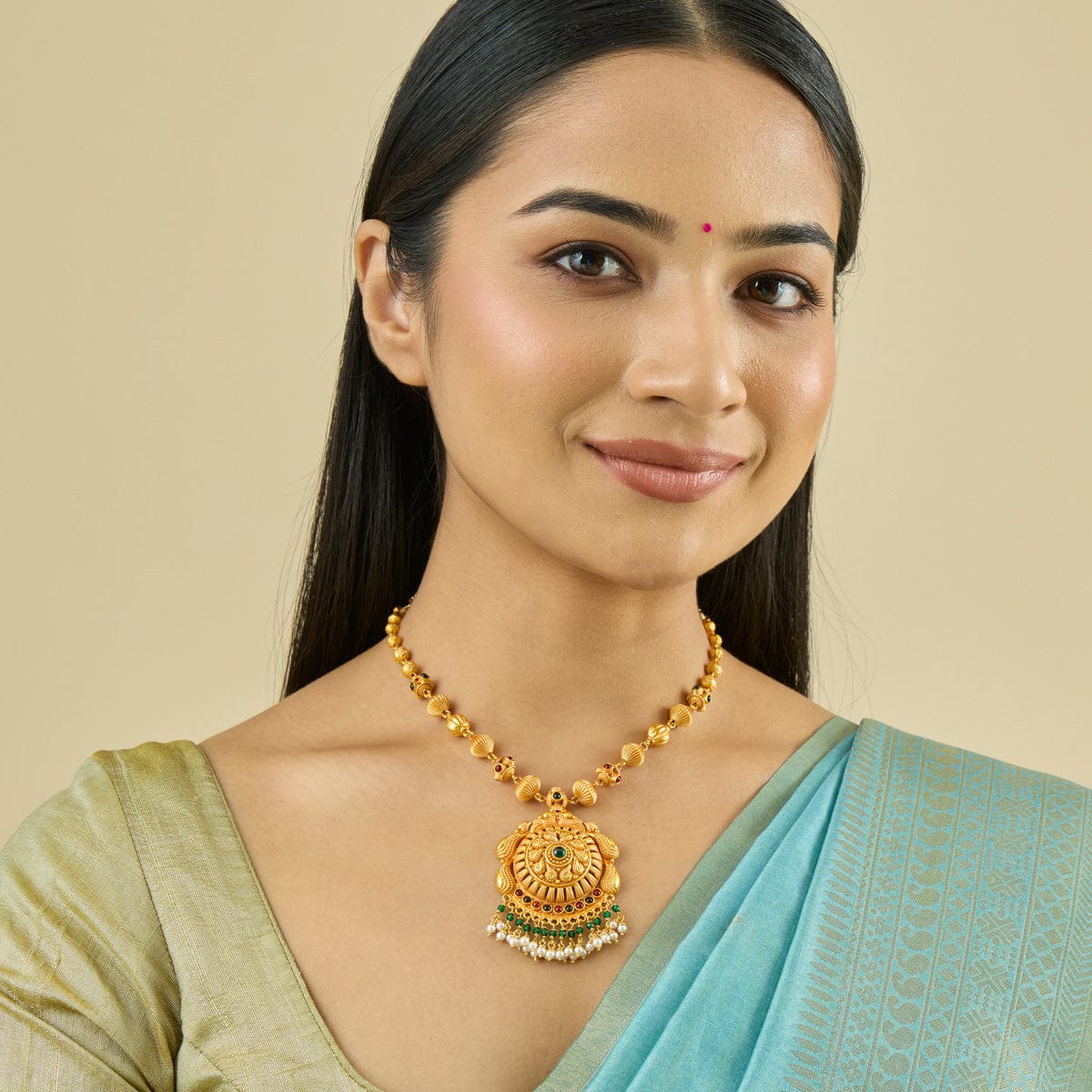 Onam Silver Temple Necklaces | Onam Silver Festive Neckwear
